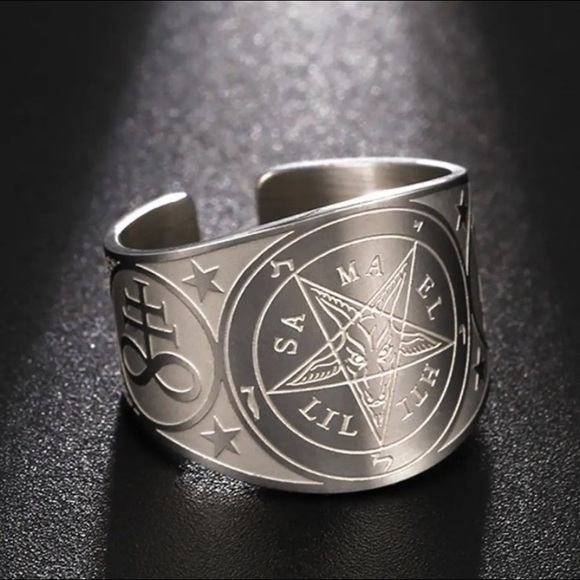 Jewelry | Baphomet Samael Lilith Satan Lucifer Sigil Pentagram Jewelry ...